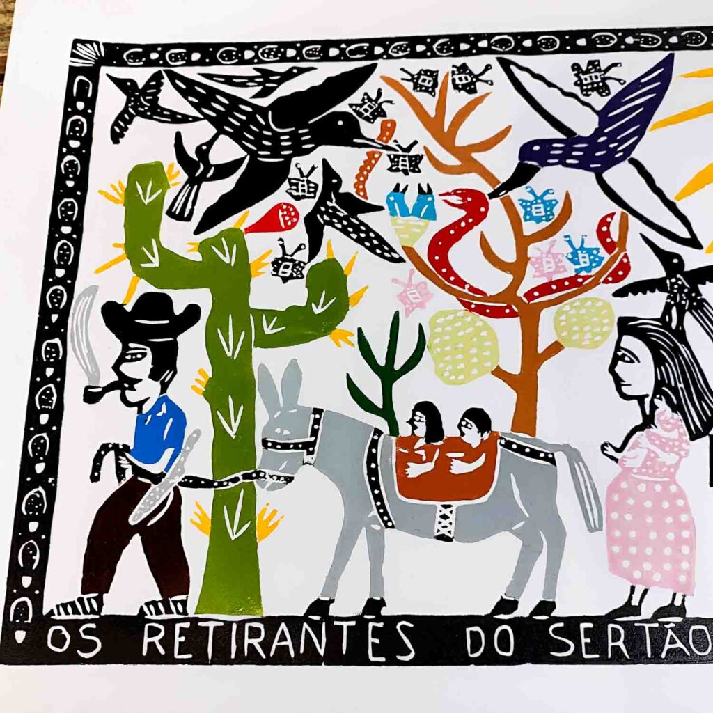 Xilogravura GGG - Os Retirantes do Sertão - de J. Borges - • Nau ... Xilogravura GGG - Os Retirantes do Sertão - de J. Borges - • Nau ...